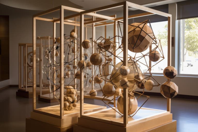 Kinetic and Interactive Sculpture of Spheres, Cubes, and Triangles that ...