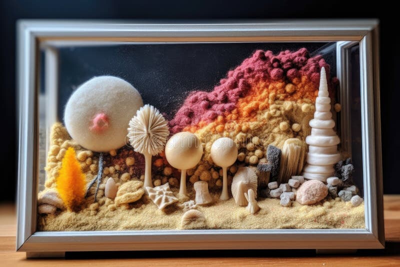 Kinetic Sand Art in a Glass Frame Stock Image - Image of fine, glass ...