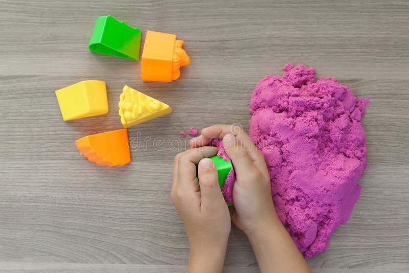 Kinetic Sand for Children. Development of Fine Motor Skills. Sand Molds ...