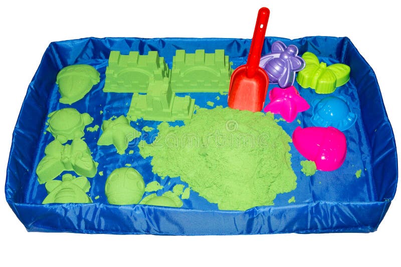Kinetic Sand in a Mobile Sandbox Stock Image - Image of children ...