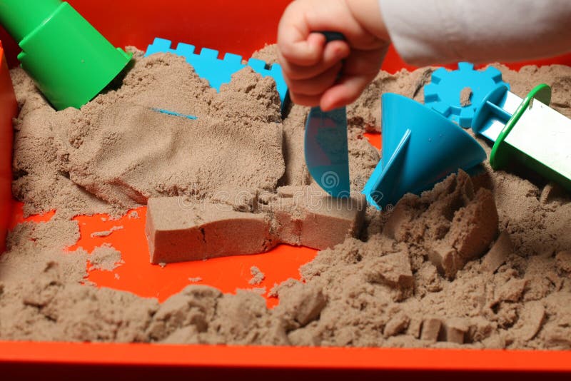 Kinetic sand play baby stock image. Image of little, lifestyle - 65123491