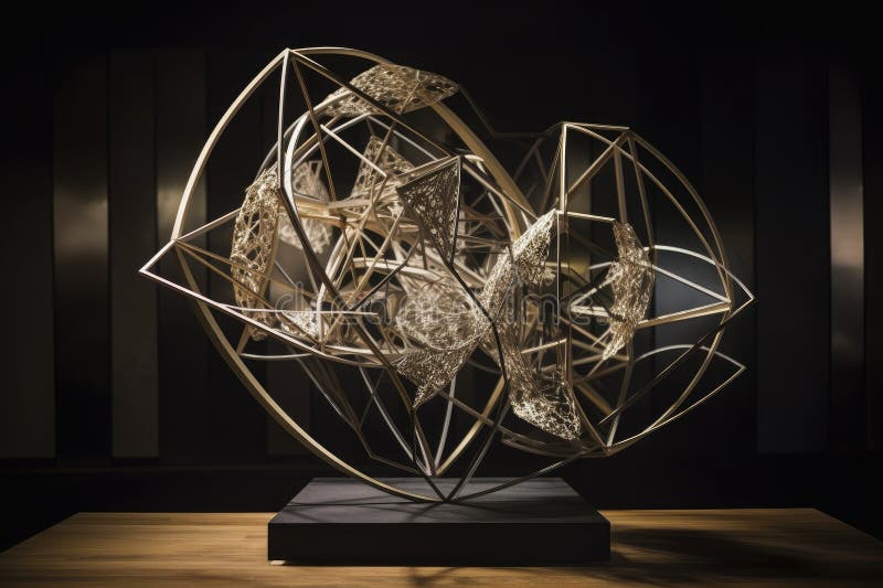 Kinetic Sculpture of Interlocking Geometric Shapes, Moving Together in ...