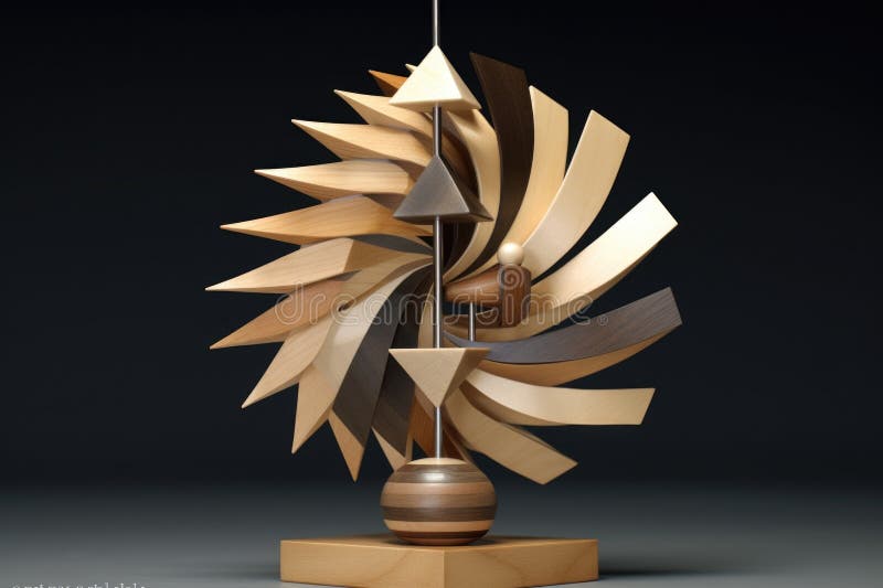 Kinetic Sculpture with Spinning Geometric Shapes Stock Photo - Image of ...