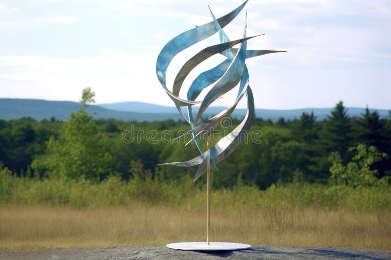 Kinetic Wind Sculpture Moving Gracefully Outdoors Stock Illustration ...