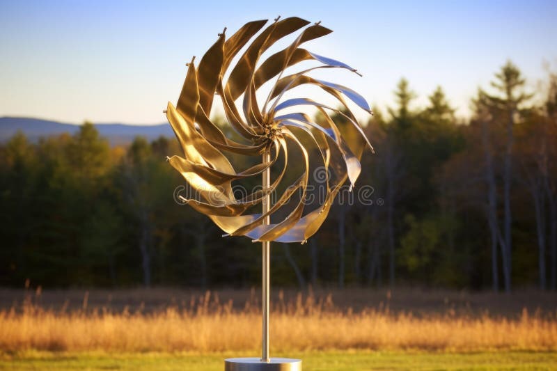 Kinetic Wind Sculpture Moving Gracefully Outdoors Stock Illustration ...