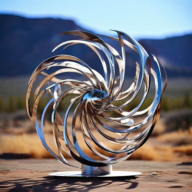 Kinetic wind sculpture stock image. Image of aigenerated - 327544673