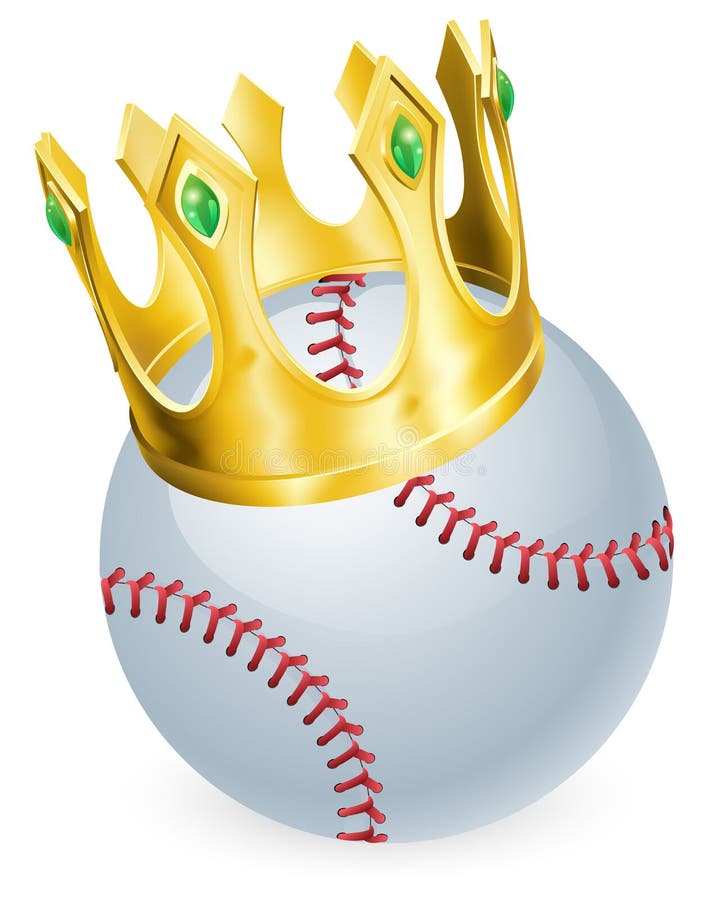 King of Baseball Concept, a Baseball Ball Wearing a Gold Crown Vector ...