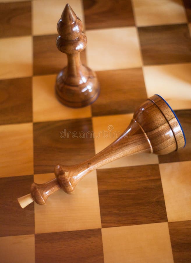 King and Bishop. Chess Pieces on the Chessboard Stock Photo - Image of ...