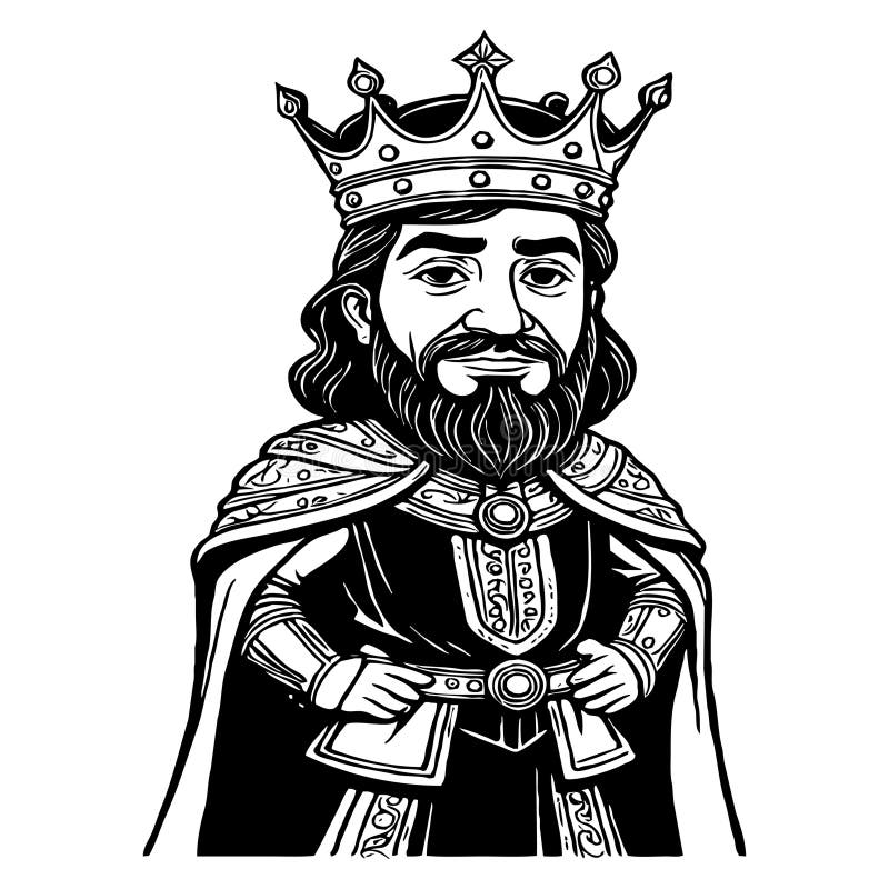 King . Black and White Illustration for Use in Graphics. Fictional ...