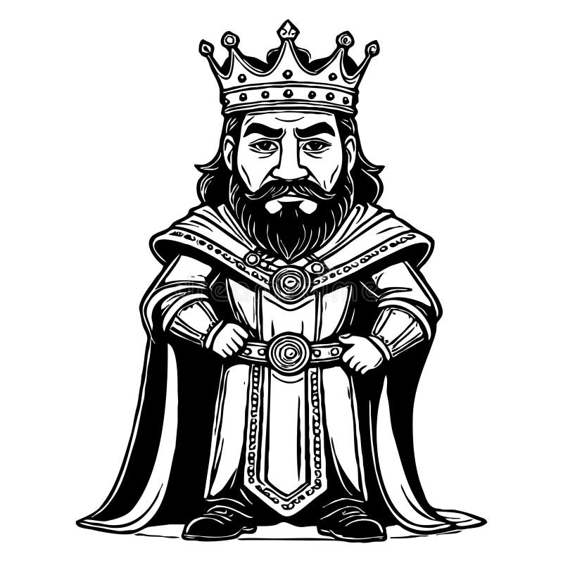 King . Black and White Illustration for Use in Graphics. Fictional ...