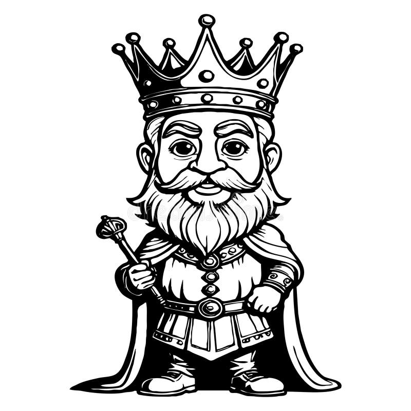 King . Black and White Illustration for Use in Graphics Stock ...