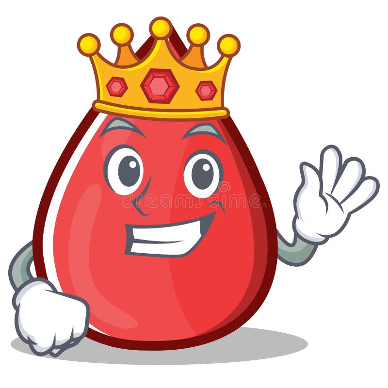 King Blood Drop Cartoon Mascot Character Stock Vector - Illustration of ...