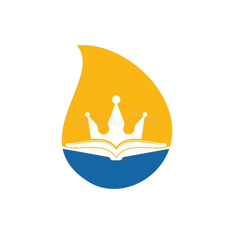 King Book Drop Shape Concept Vector Logo Template Stock Vector ...