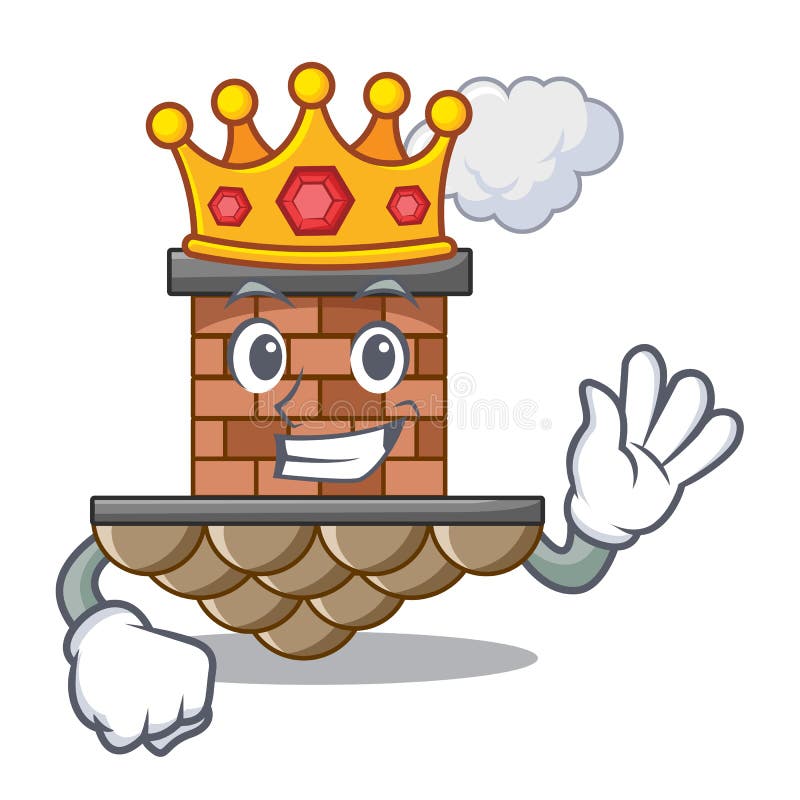 King Brick Chimney Next the Cartoon Roof Stock Vector - Illustration of ...
