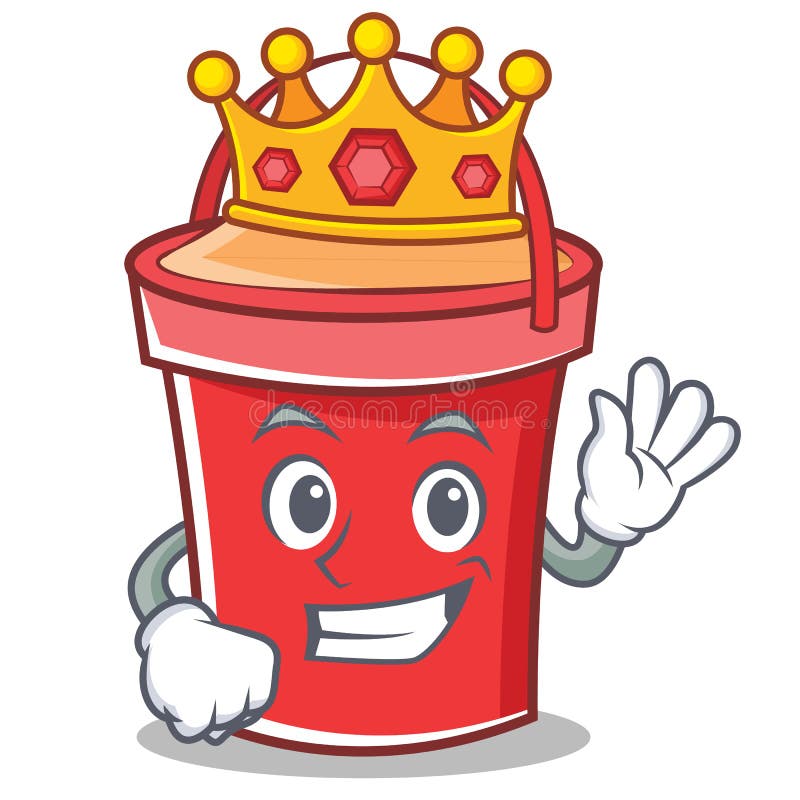 King Bucket Character Cartoon Style Stock Vector - Illustration of ...