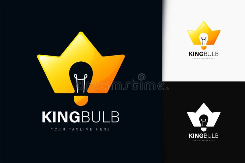 King Bulb Logo Design with Gradient Stock Vector - Illustration of ...