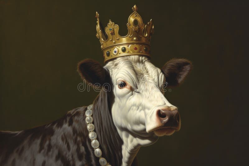 King Bull in His Crown Being so Serious and Self Proud Stock ...