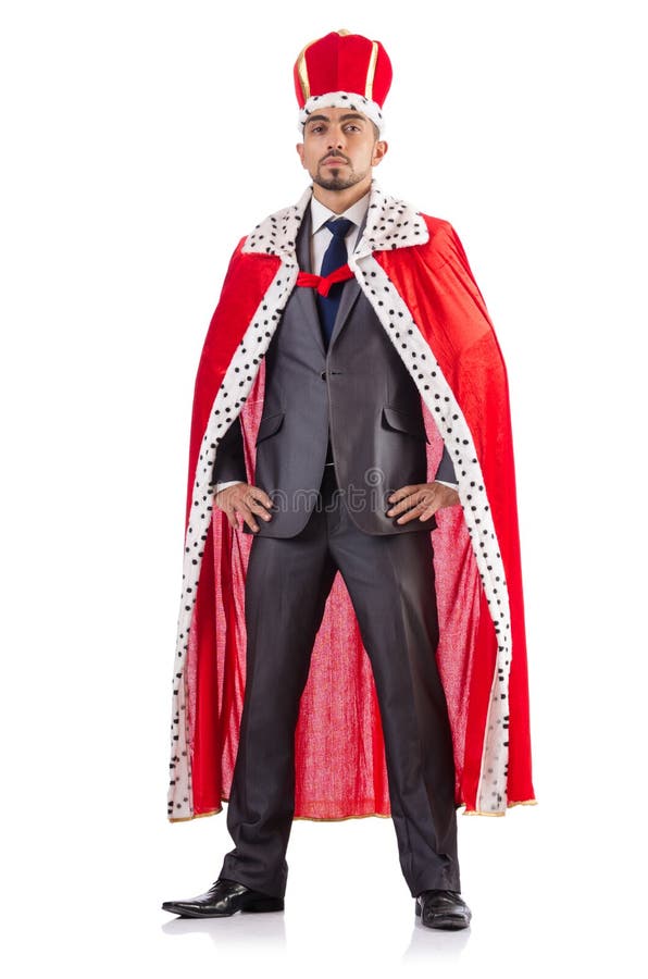 King Businessman in Elegant Suit Running and Cityscape Silhouette at ...