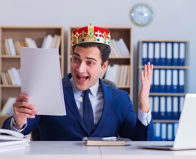 King Businessman Working in the Office Stock Photo - Image of paper ...