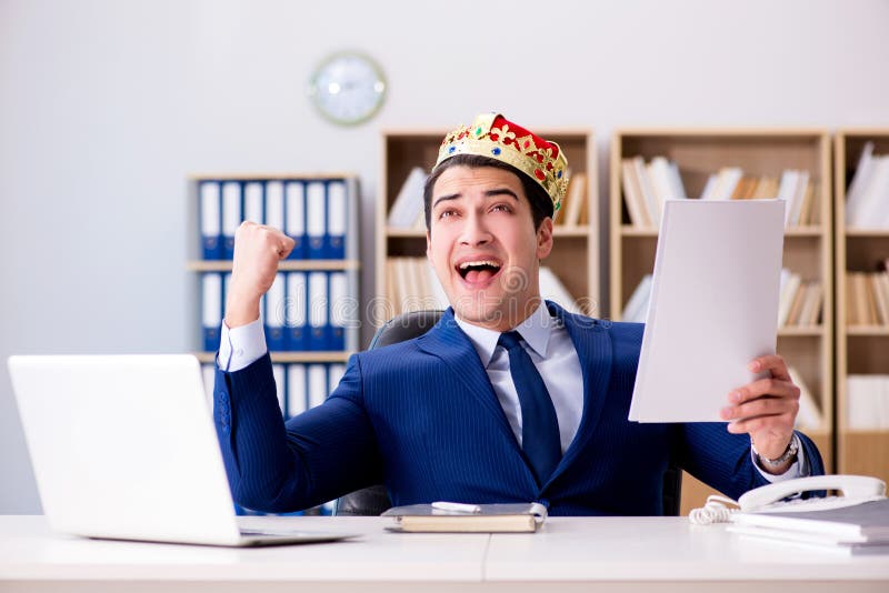The King Businessman Working in the Office Stock Image - Image of ...