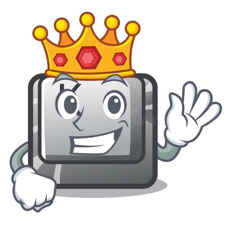 King Button K Attached To Cartoon Keyboard Stock Vector - Illustration ...