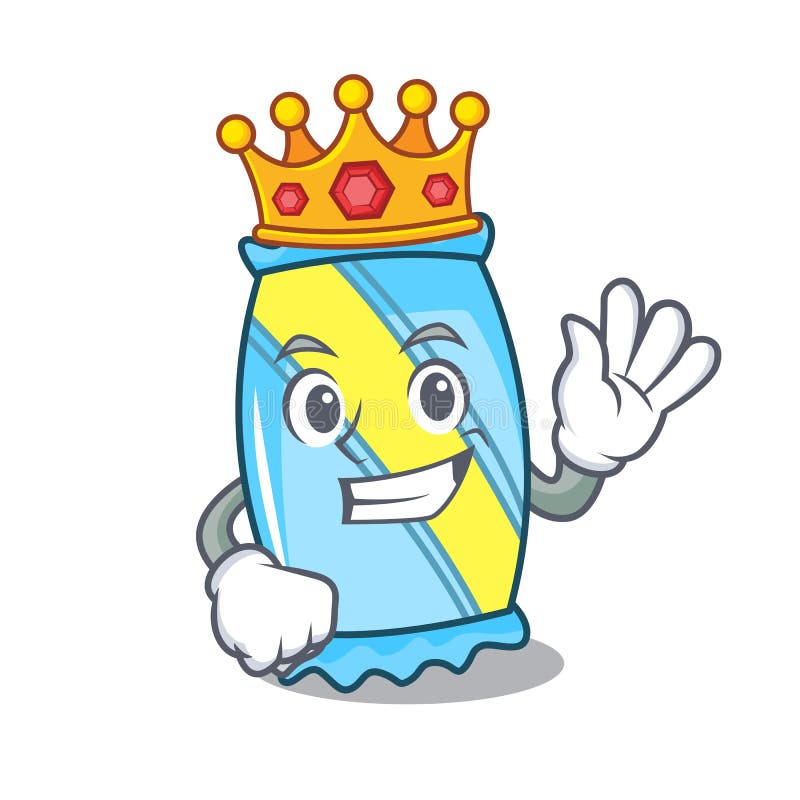 King Caramel Candies Mascot Cartoon Stock Vector - Illustration of czar ...