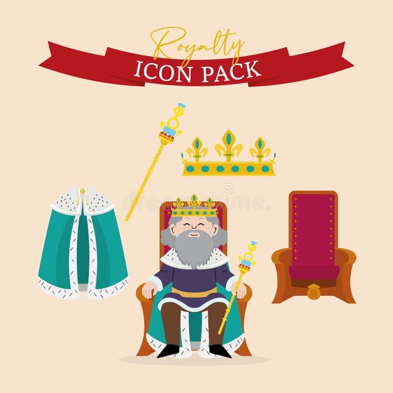 King Character Asset Vector Stock Vector - Illustration of staff, cute ...