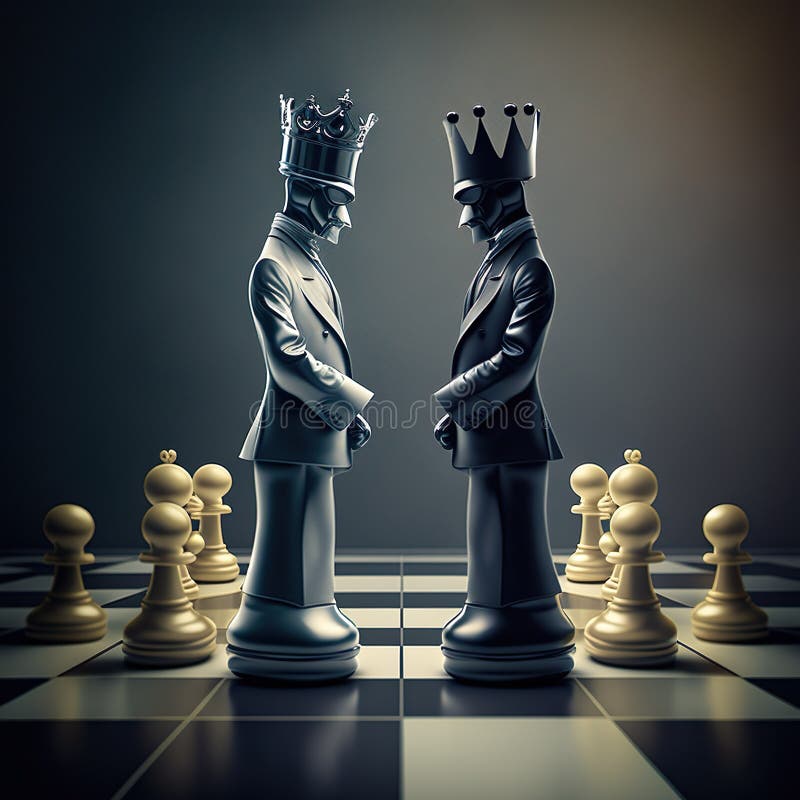King Chess Battle on Chessboard Stock Illustration - Illustration of ...