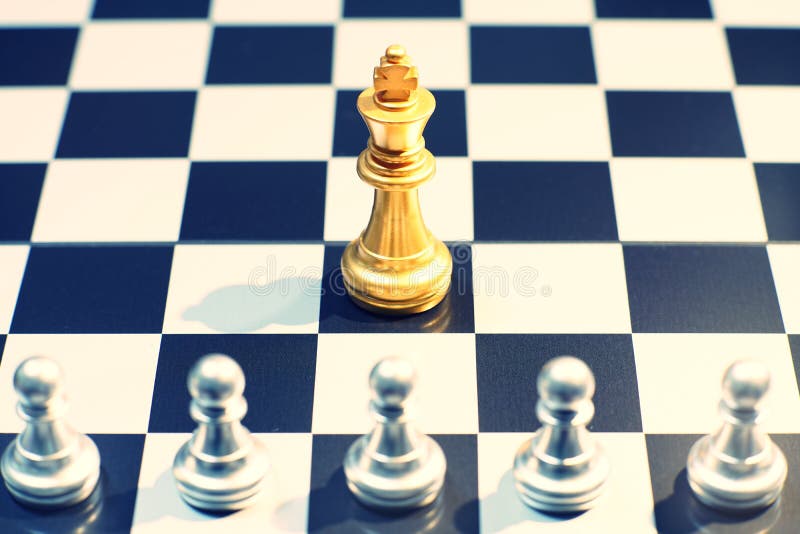The King in Chess Game Battle of Chessboard, Business Strategy Concept ...