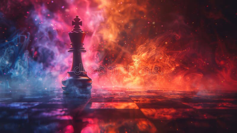 Fiery King Chess Piece Board Smoke Battle Stock Photos - Free & Royalty ...