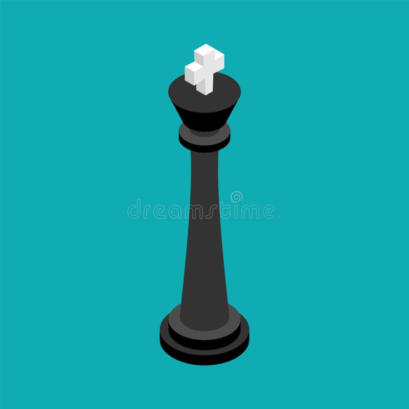 King Chess Piece Isolated. Piece for Playing Chess Stock Vector ...
