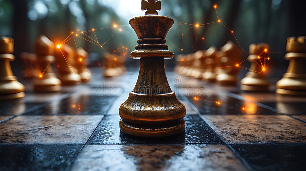 King Chess Piece Strategy Game Forest Network Stock Illustration ...
