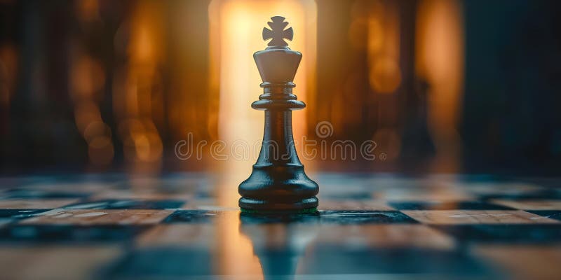 King Chess Piece Victorious in Challenge on Board Symbolizing ...