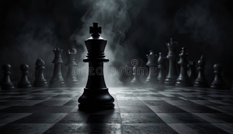The King of Chess in Shadows Stock Illustration - Illustration of ...