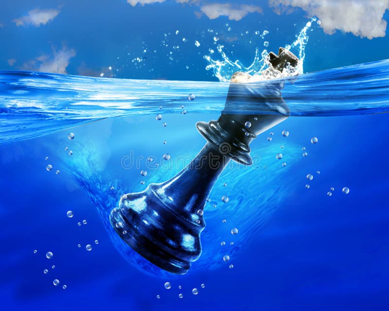 King Chessman in Water. stock photo. Image of cross, competition - 95904108