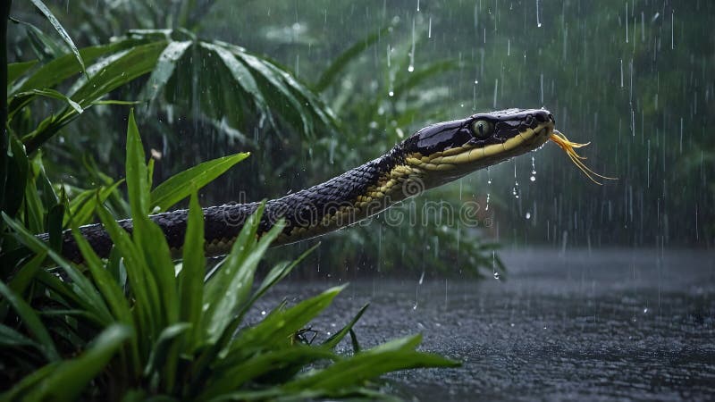 King Cobra in Stealth Mode Approaching Prey with Motion Blur of ...