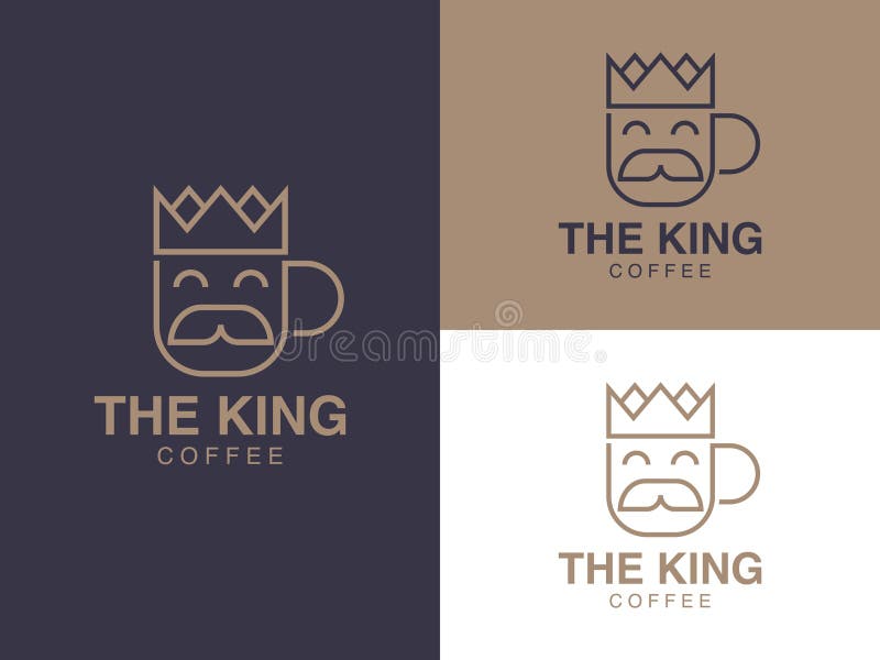 King Coffee Logo Design Template Stock Vector - Illustration of ...