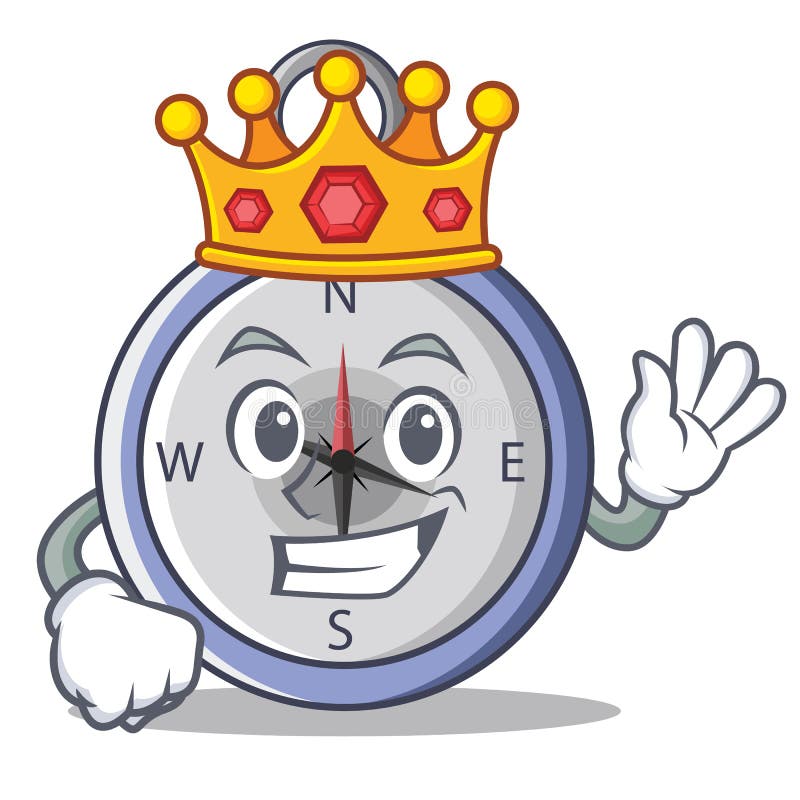King Compass Character Cartoon Style Stock Vector - Illustration of ...