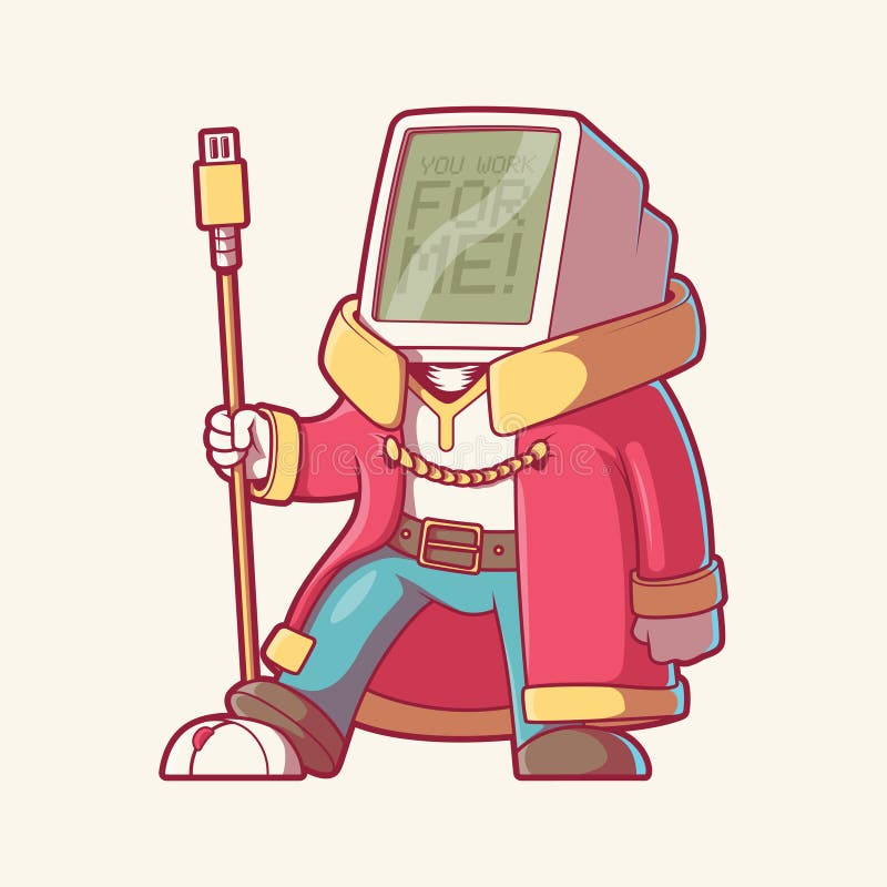 King Computer Screen Vector Illustration. Stock Vector - Illustration ...