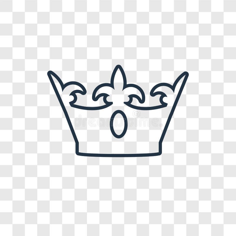 King Concept Vector Linear Icon Isolated on Transparent Background ...