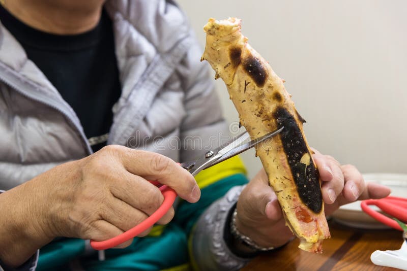 King Crab Leg Cut by Scissors Stock Image - Image of expensive, luxury ...