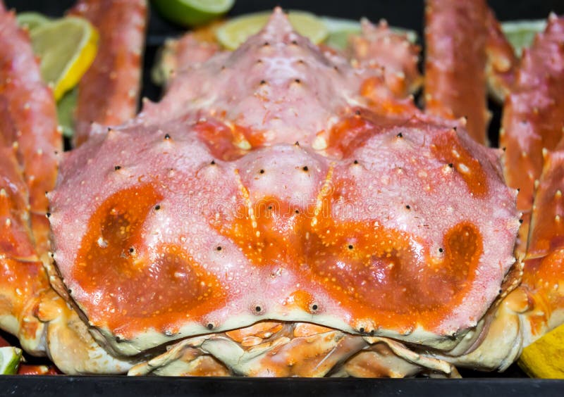 Royal Crab with Lime on a Dsock Stock Photo - Image of fresh, delicious ...