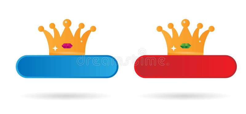 King Crown Banner with Gemstone Isolated on White Place for Text Stock ...