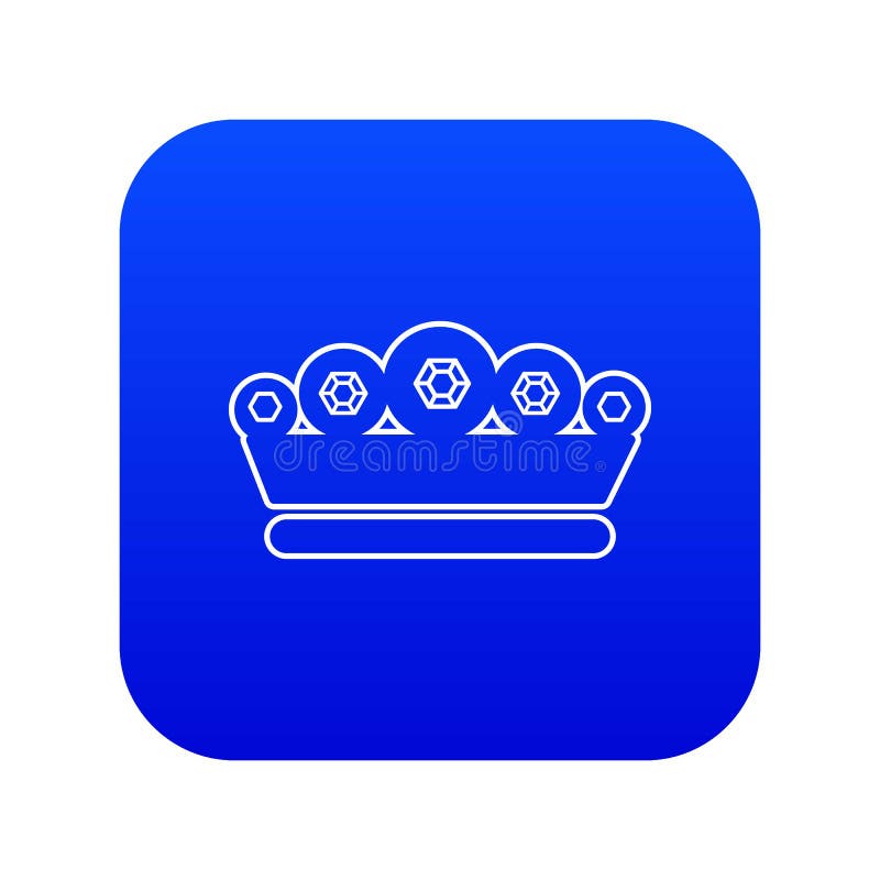 King Crown Icon Blue Vector Stock Vector - Illustration of line ...