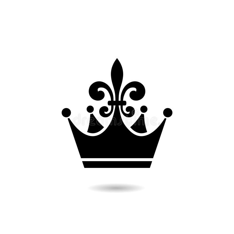 King Crown Icon with Shadow Stock Illustration - Illustration of long ...