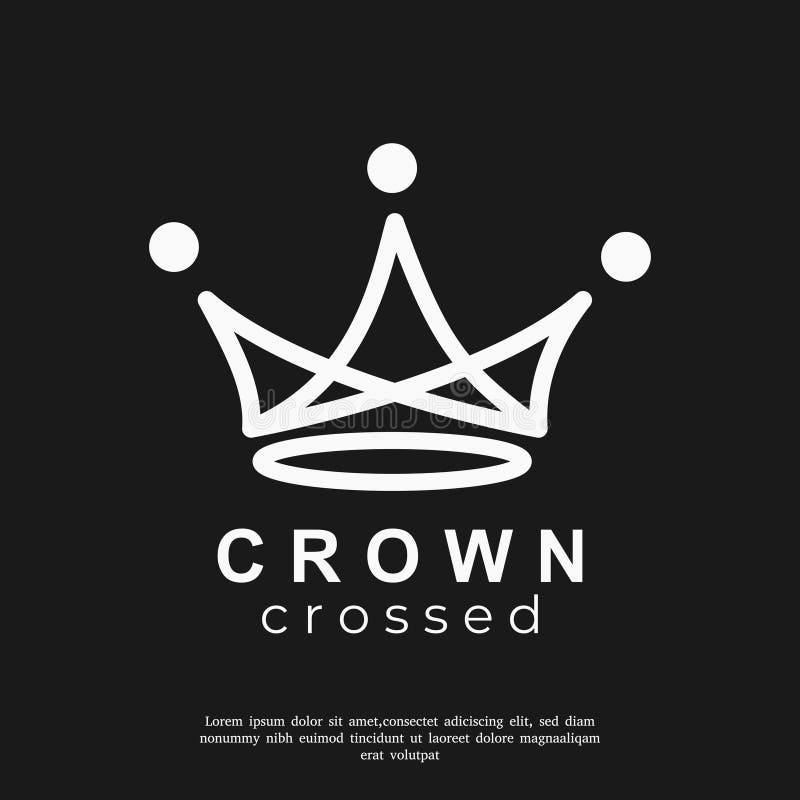 King Crown Linear Logo. Crown Silhouette with Lines Stock Vector ...