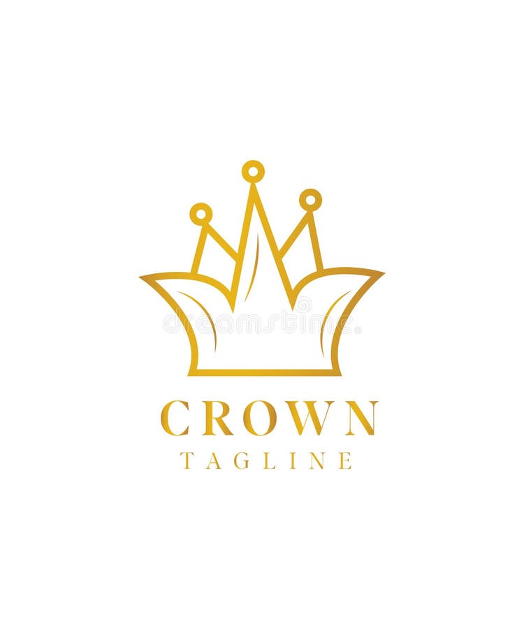 King Crown Logo, Modern Geometric Linear Crown Logo, Minimal Design Stock Image - Illustration ...