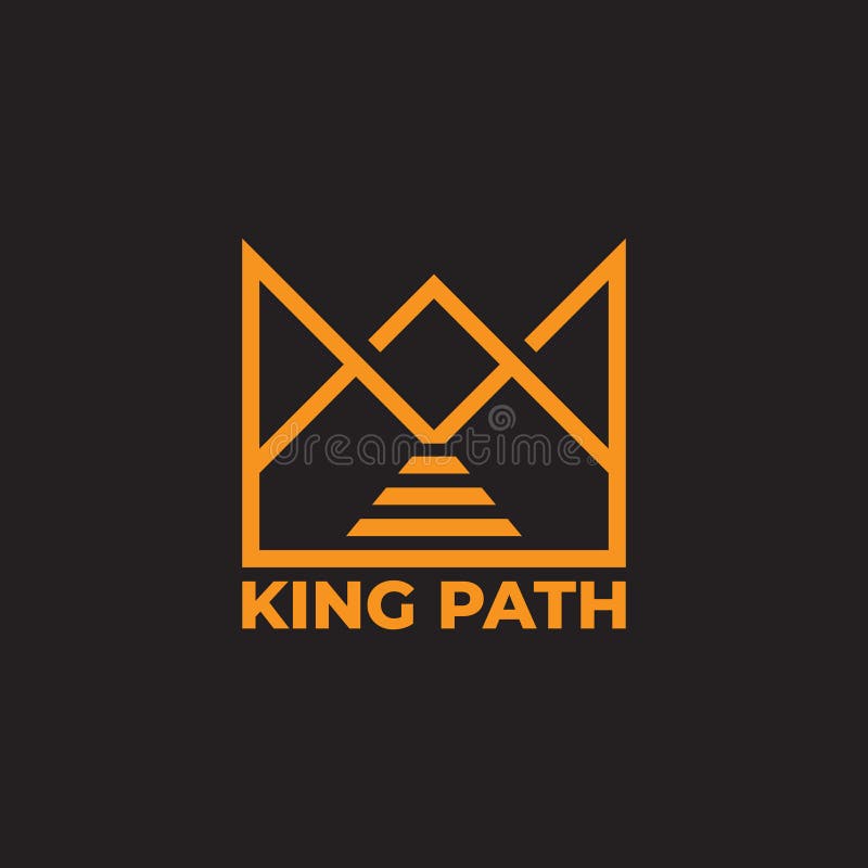 King Crown Path Simple Geometric Line Logo Vector Stock Vector ...