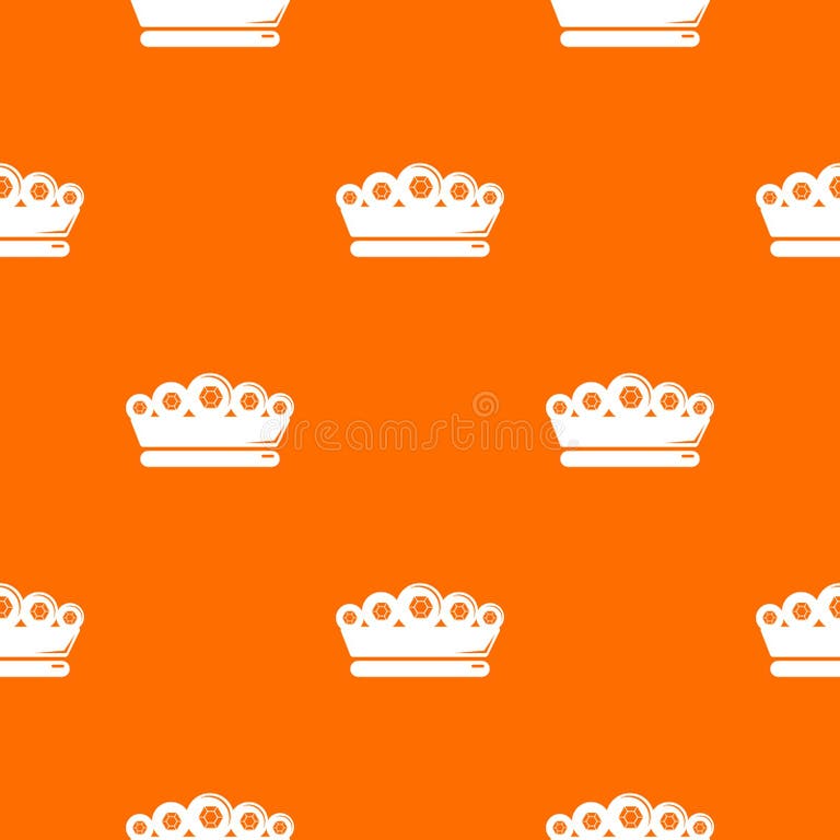 King Crown Pattern Vector Orange Stock Vector - Illustration of emperor ...