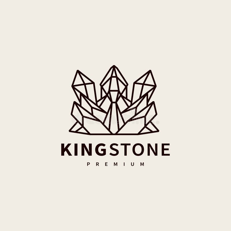 King Crown Stone Icon Logo Design 3 Stock Vector - Illustration of ...